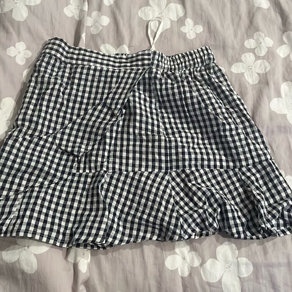 Skirts | Sim And Sam Plaid Gingham Front Ruffle Skirt | Poshmark